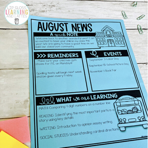 How to Create Effective Classroom Newsletters - Lip Gloss Learning and ...