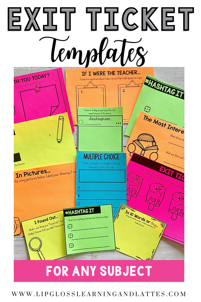 7 Reasons to Use Exit Tickets in the Classroom - Lip Gloss Learning and ...