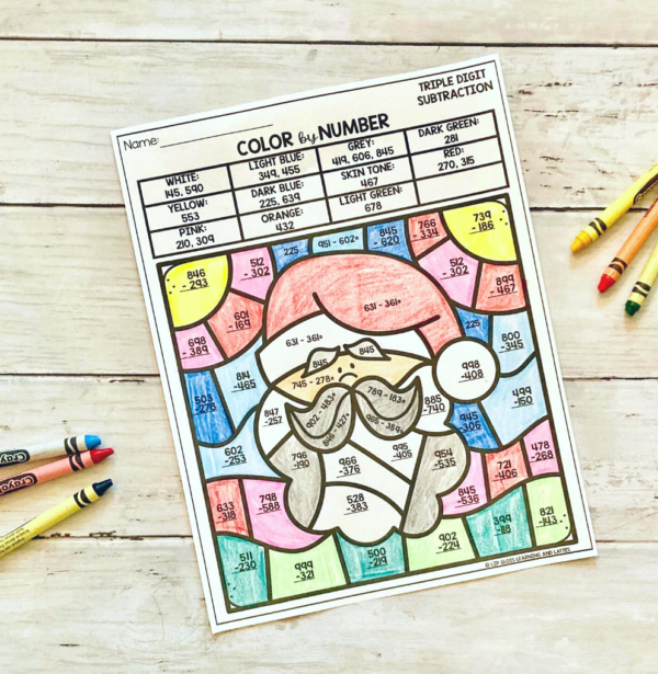Christmas Addition and Subtraction Color By Number Pages - Lip Gloss ...