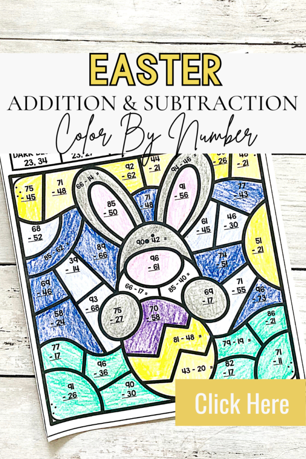 Easter Color By Numbers Worksheets - Lip Gloss Learning and Lattes
