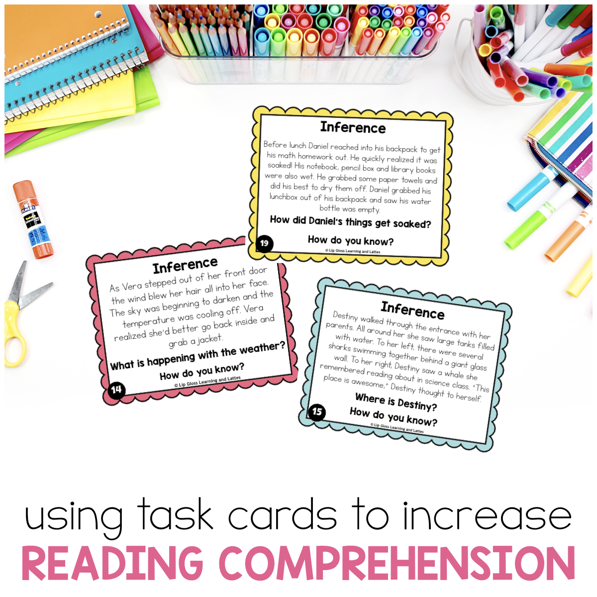 Use Task Cards to Increase Reading Comprehension - Lip Gloss Learning ...