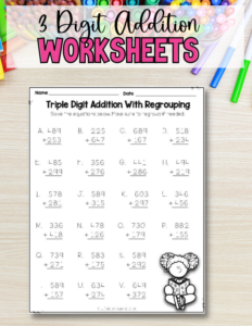 Teach 3 Digit Addition With Regrouping - Lip Gloss Learning and Lattes