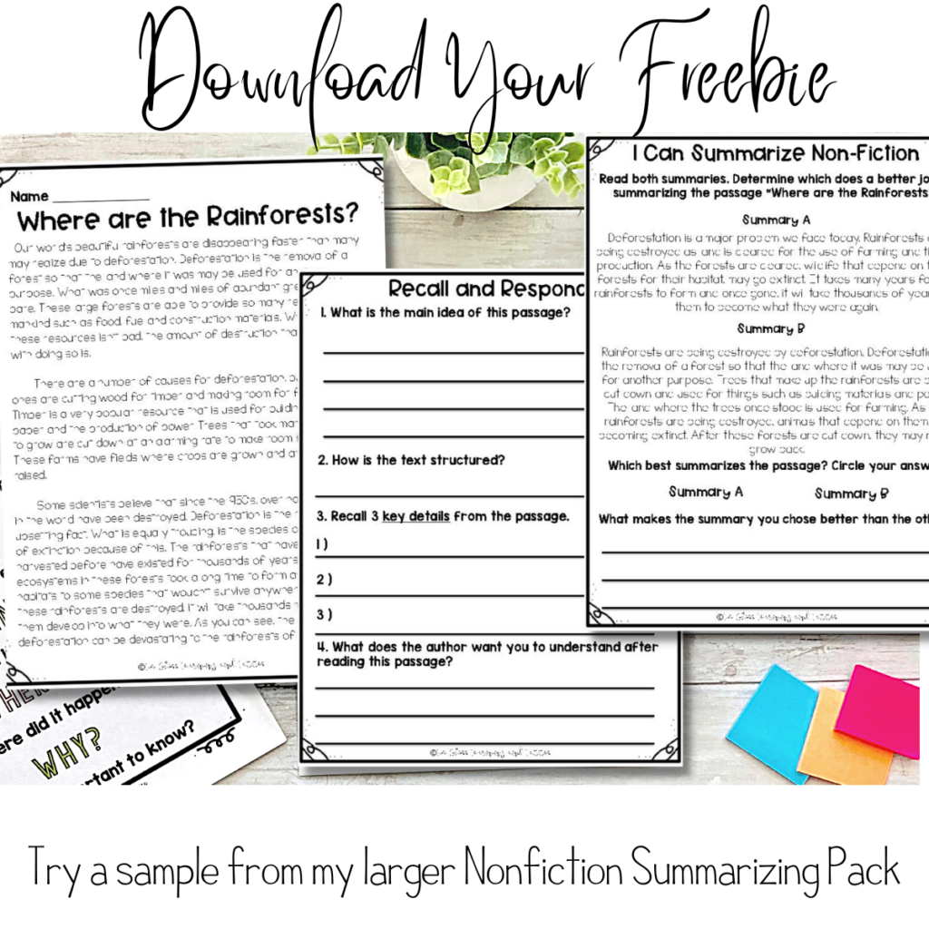 Summarizing nonfiction - Lip Gloss Learning and Lattes