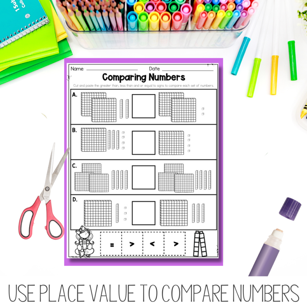 Comparing 3-Digit Numbers - Lip Gloss Learning and Lattes