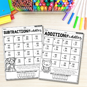 Make Math Fun With Addition and Subtraction Math Riddle Worksheets ...