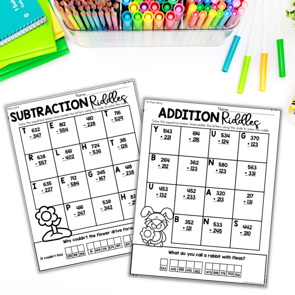 Make Math Fun With Addition and Subtraction Math Riddle Worksheets ...