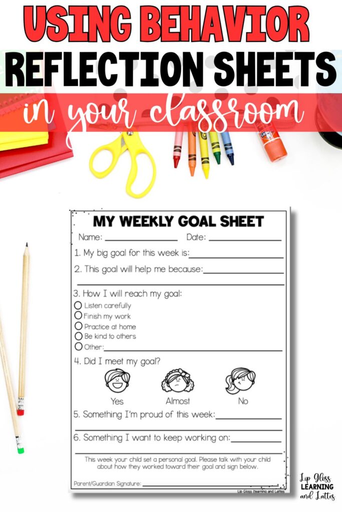 Using Behavior Reflection Sheets & Think Sheets in Your Classroom - Lip ...