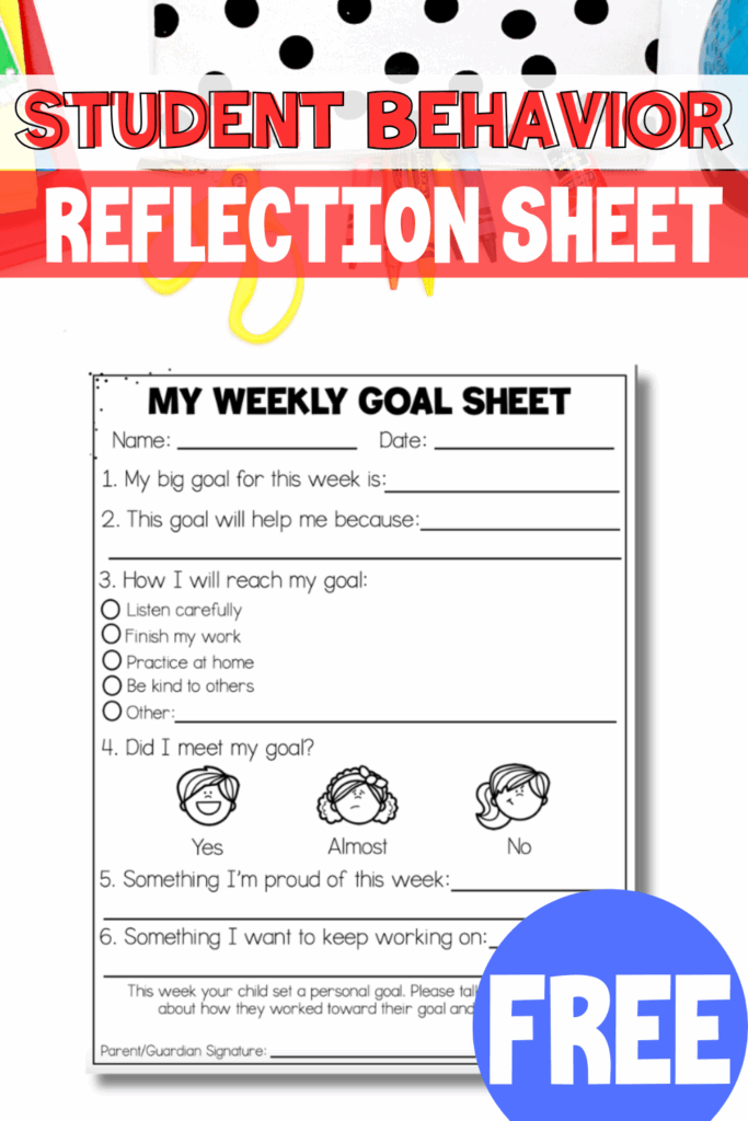 Using Behavior Reflection Sheets & Think Sheets in Your Classroom - Lip ...